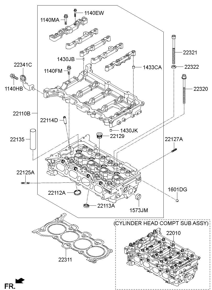 22322-2E000 Washer-Cylinder Head Bolt Kia | YoshiParts
