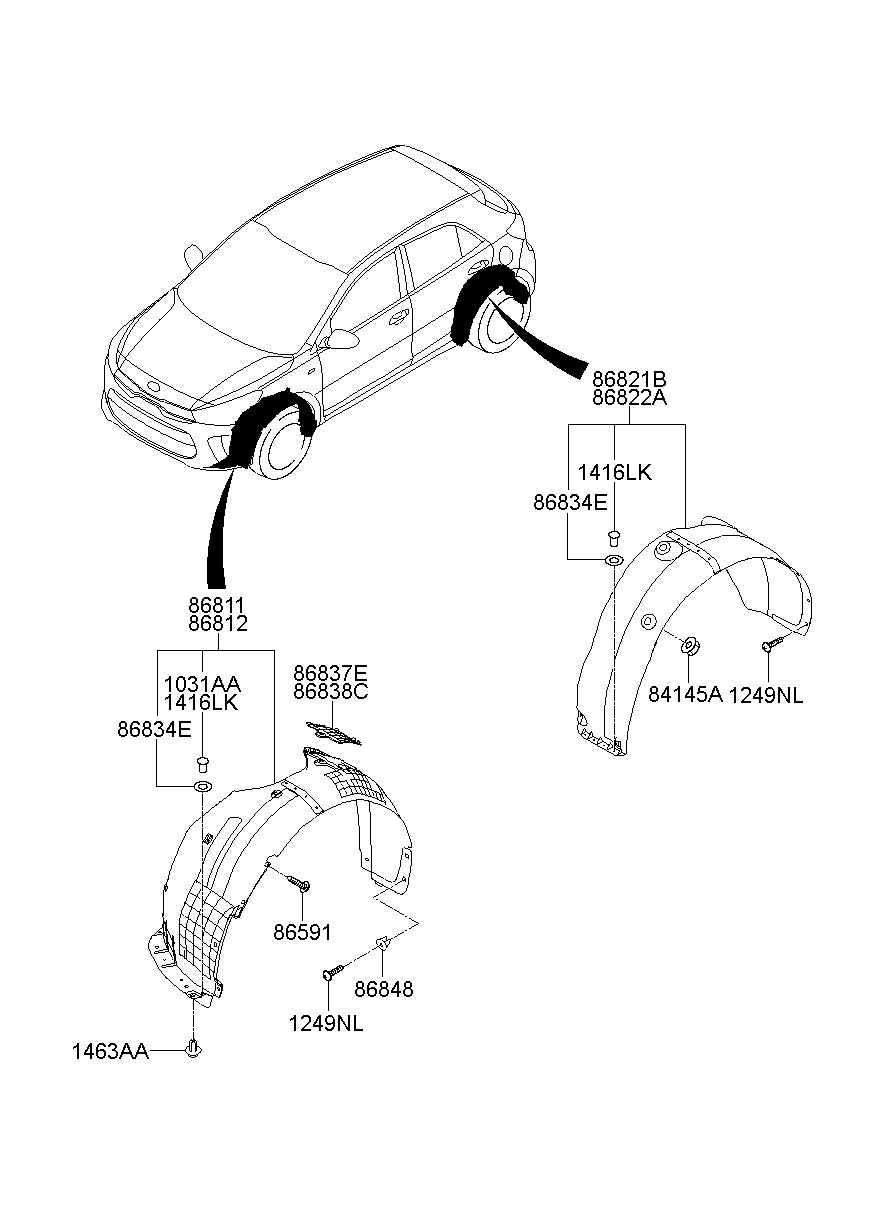 86829-A2000 Rivet-Blind Kia | YoshiParts