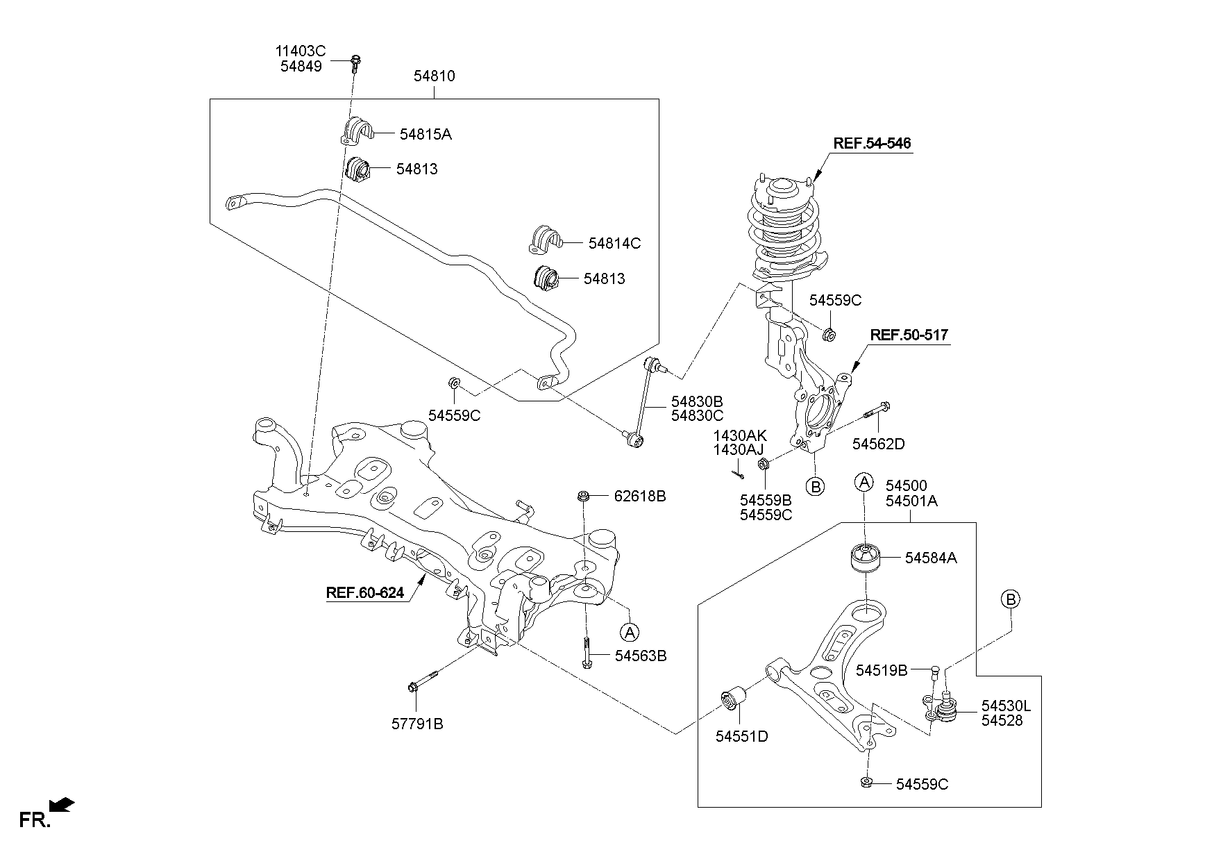 54584-C1000 Bush-Fr Lwr Arm(G) Kia | YoshiParts