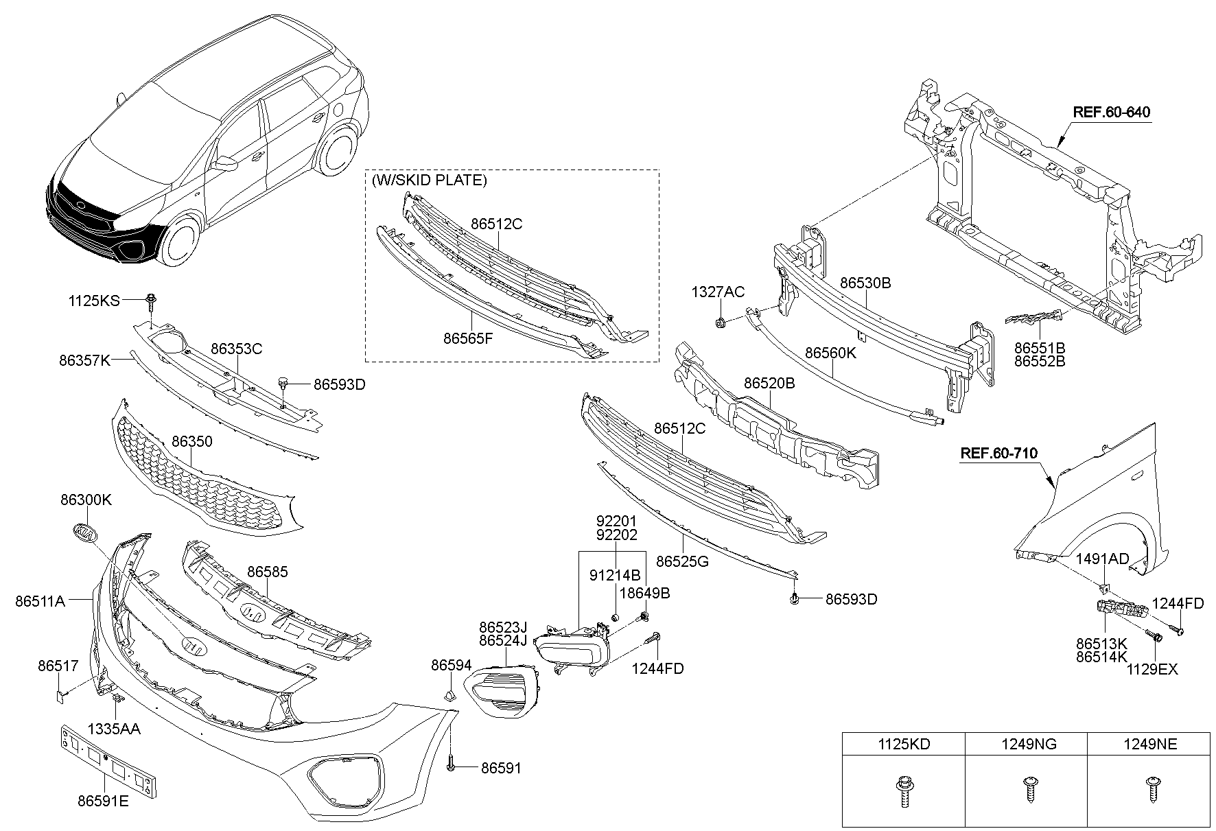 86513-A4800 Bracket-Fr Bumper Side,Lh Kia | YoshiParts
