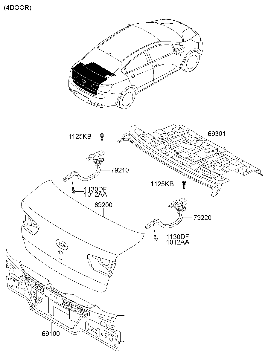 69200-1W050 Panel Assy-Trunk Lid Kia | YoshiParts