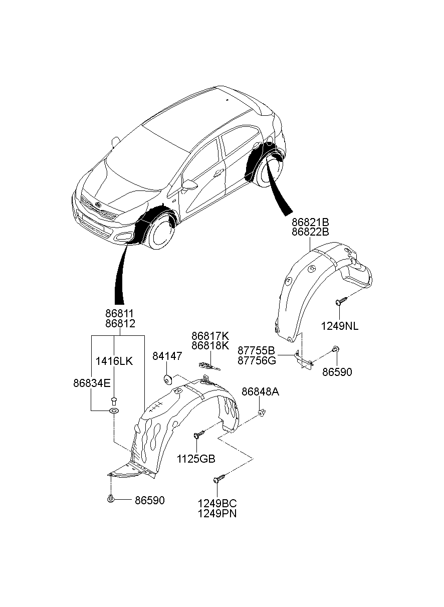 86817-1W010 Guard-Front Wheel Blanking Cover,Lh Kia | YoshiParts