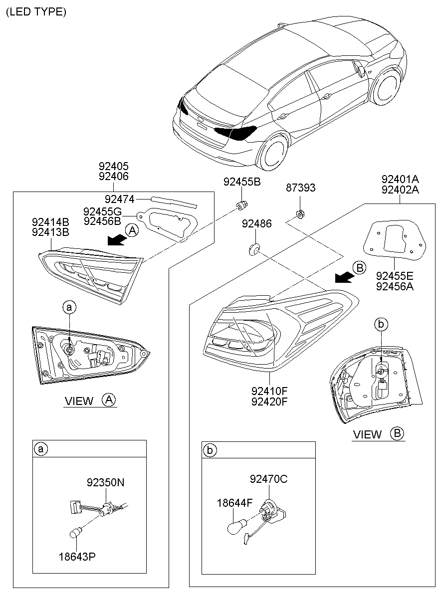 92401-A7500 Lamp Assy-Rear Combination,Lh Kia | YoshiParts