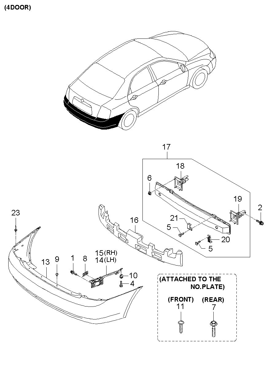 86630-2F000 Beam Assy-Rear Bumper Kia | YoshiParts