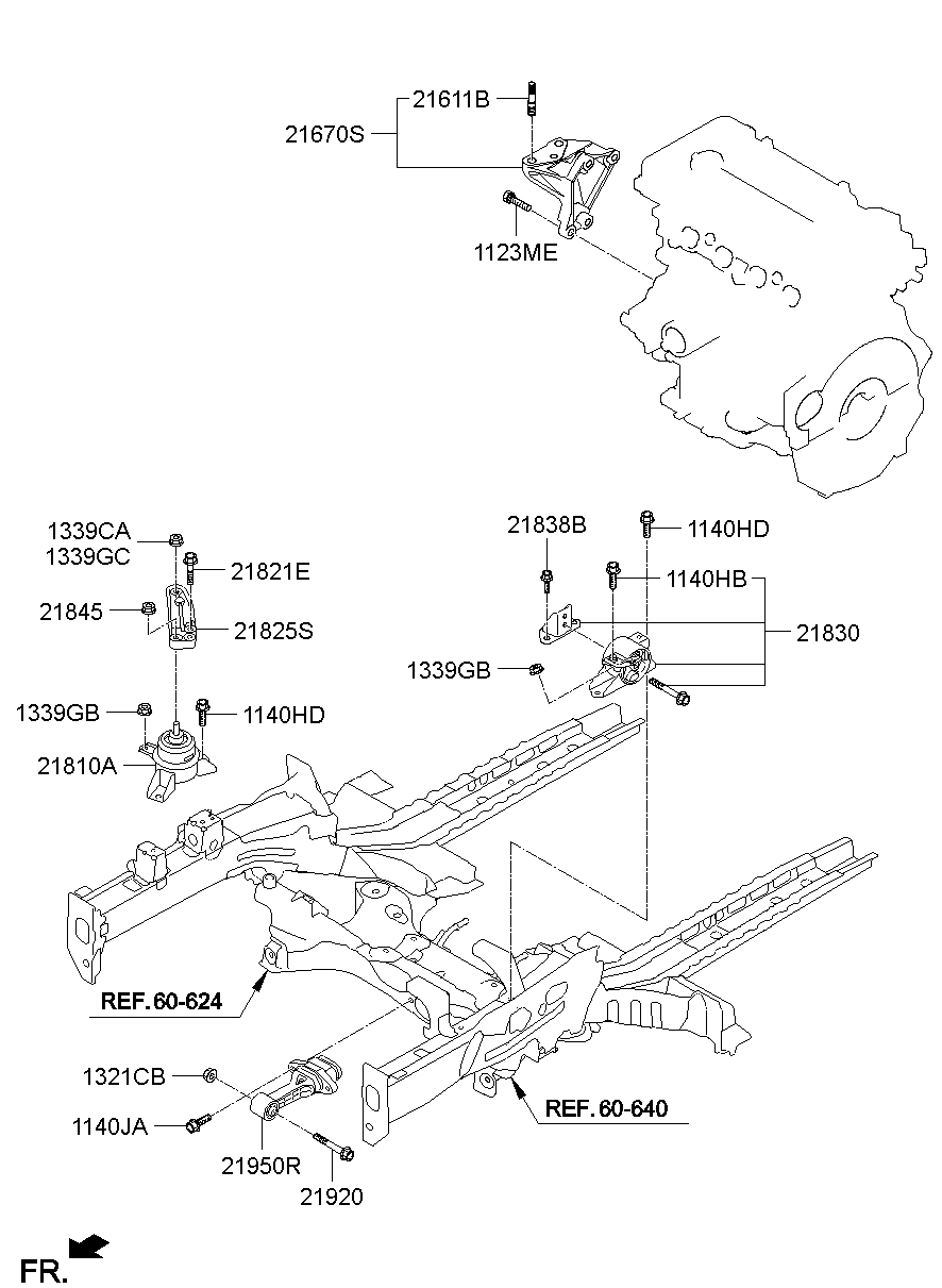 21830-2K600 Bracket Assy-Transmission Mtg Kia | YoshiParts