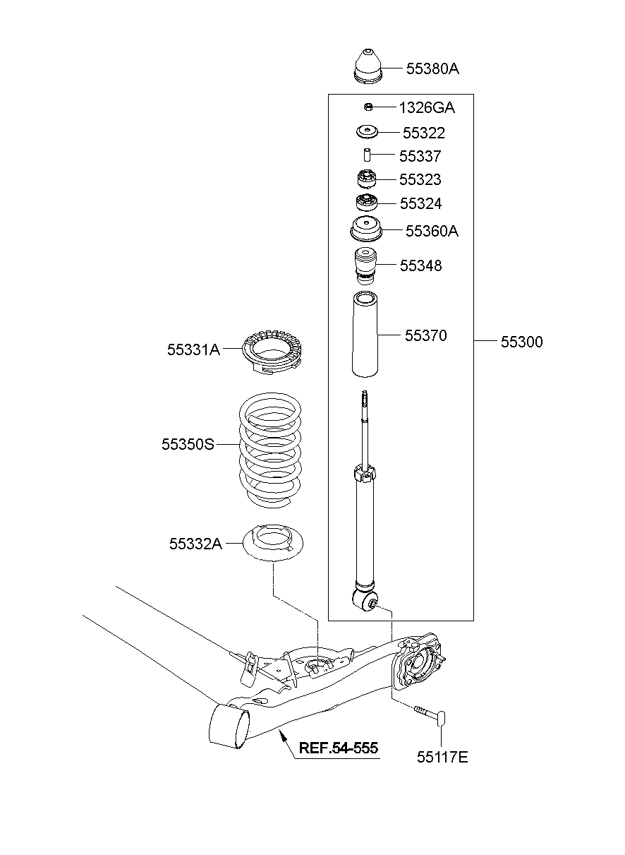55348-3W000 Bumper-Rr Spring Kia | YoshiParts
