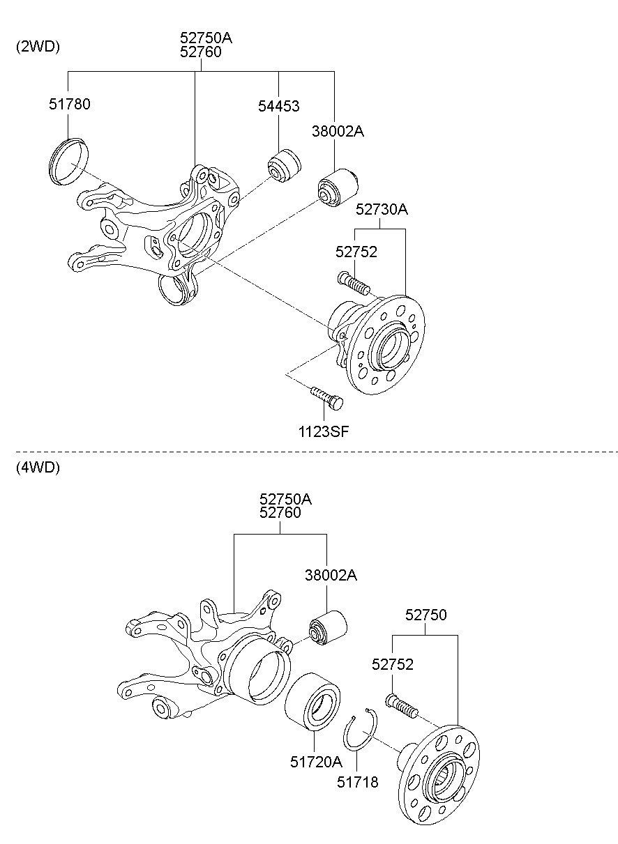 52710-3W000 Carrier Assy-Rear Axle,Lh Kia | YoshiParts