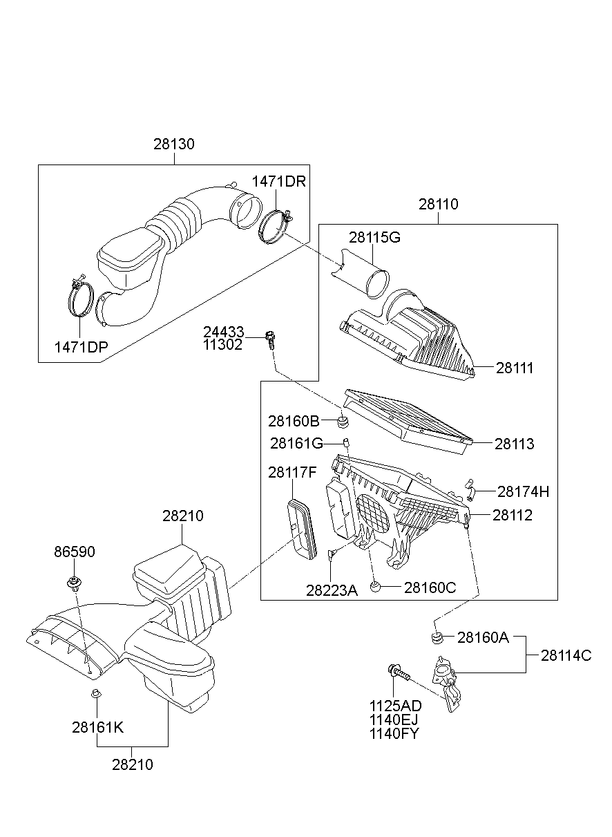28110-3R100 Cleaner Assy-Air Kia | YoshiParts