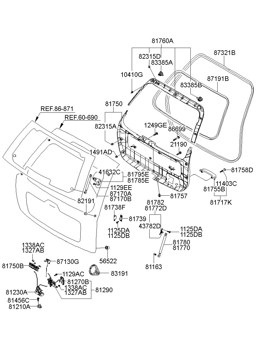 81780-1F010 Lifter Assy-Tail Gate,Rh Kia | YoshiParts