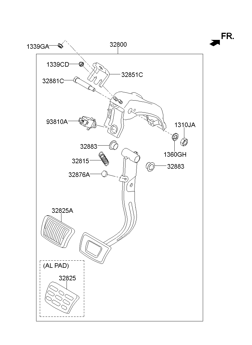 32800-2T700 Pedal Assy-Brake & Clutch Kia | YoshiParts