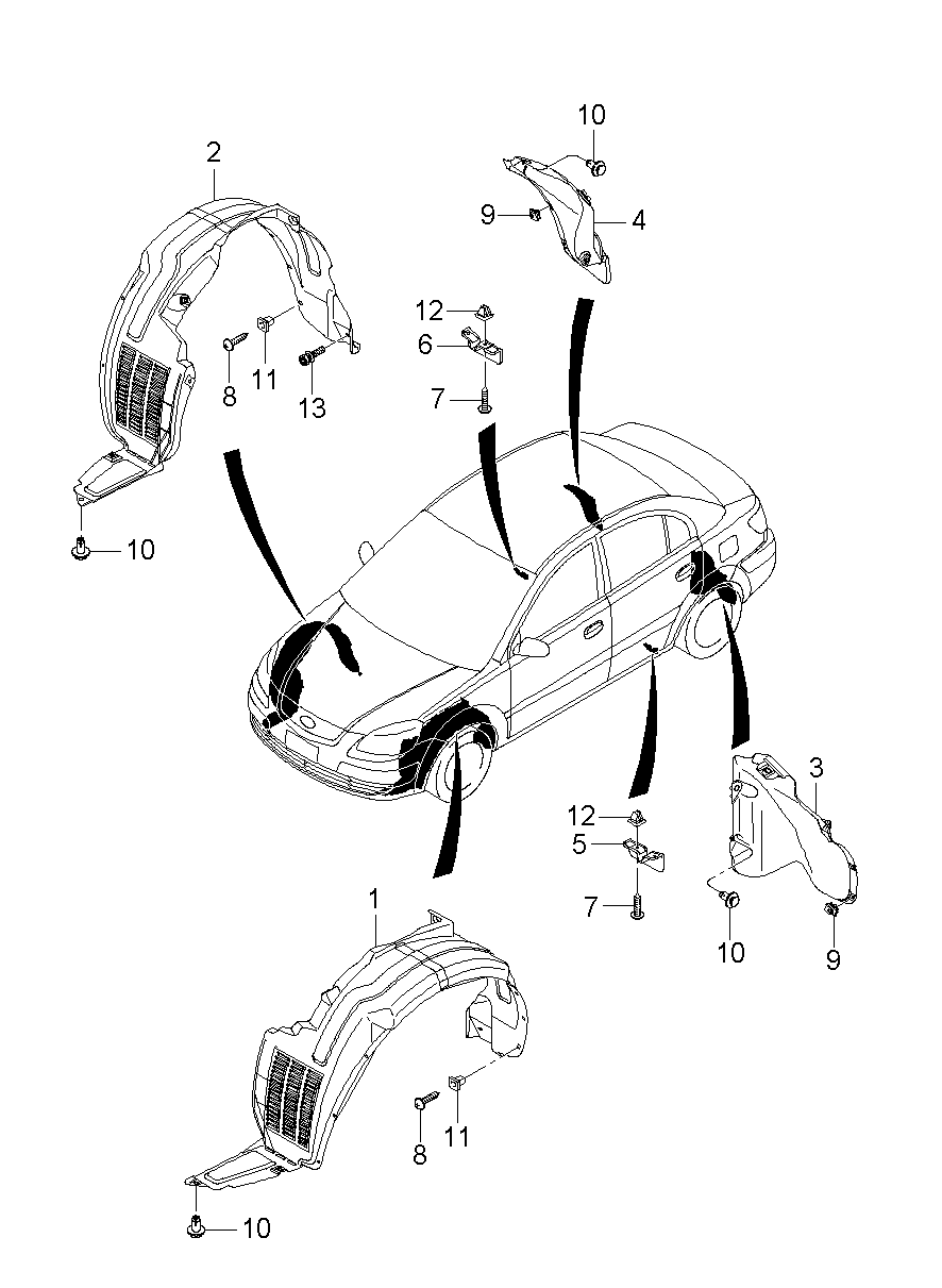 86821-1G200 Guard Assy-Rear Wheel,Lh Kia | YoshiParts