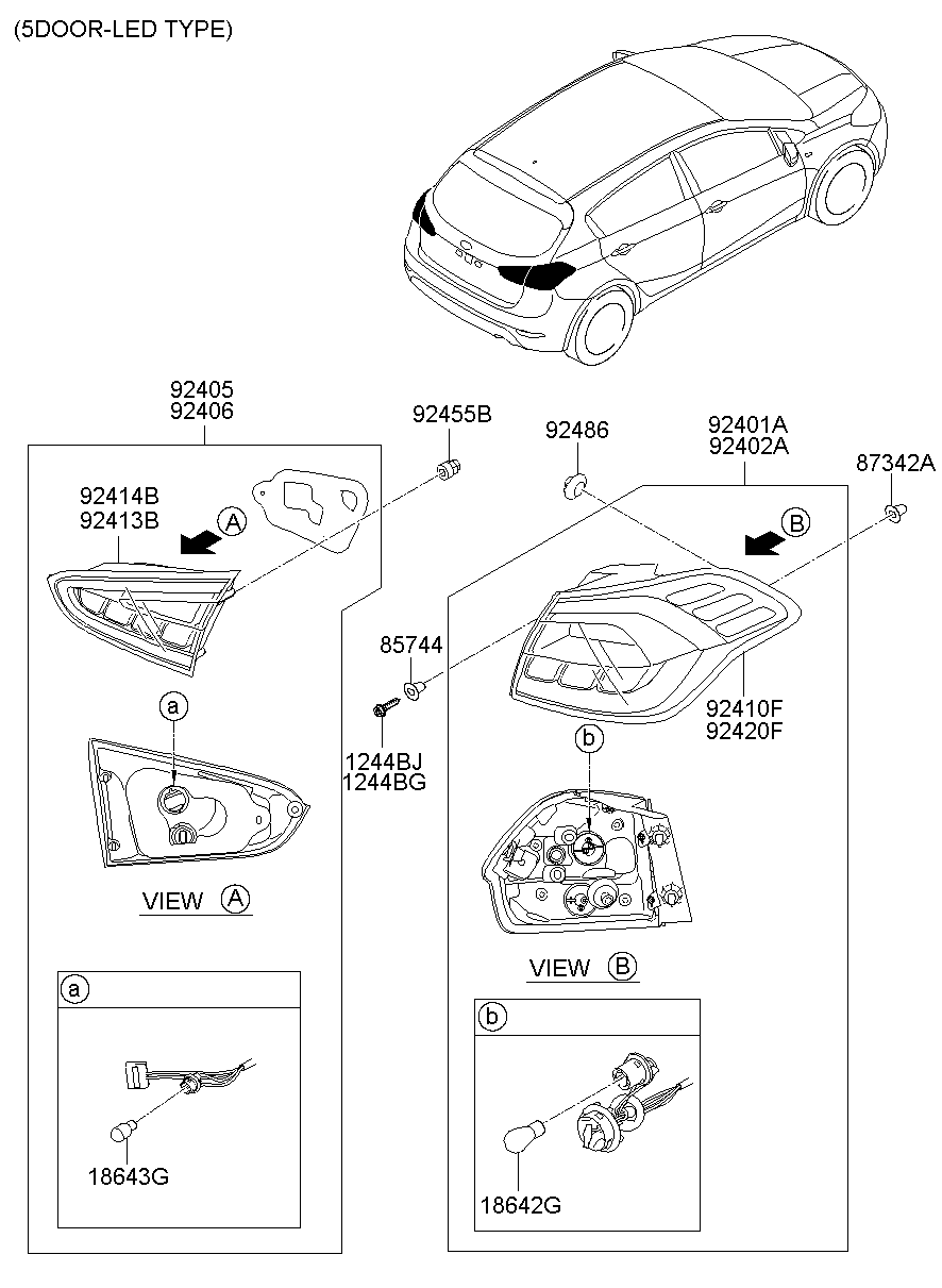 92401-A7500 Lamp Assy-Rear Combination,Lh Kia | YoshiParts