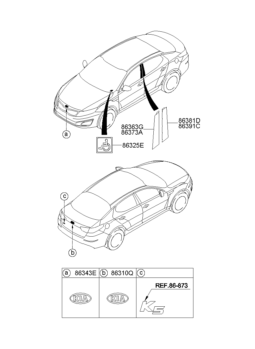 86391-2T000 Black Tape-Rr Dr Frame Fr Otr,Rh Kia | YoshiParts