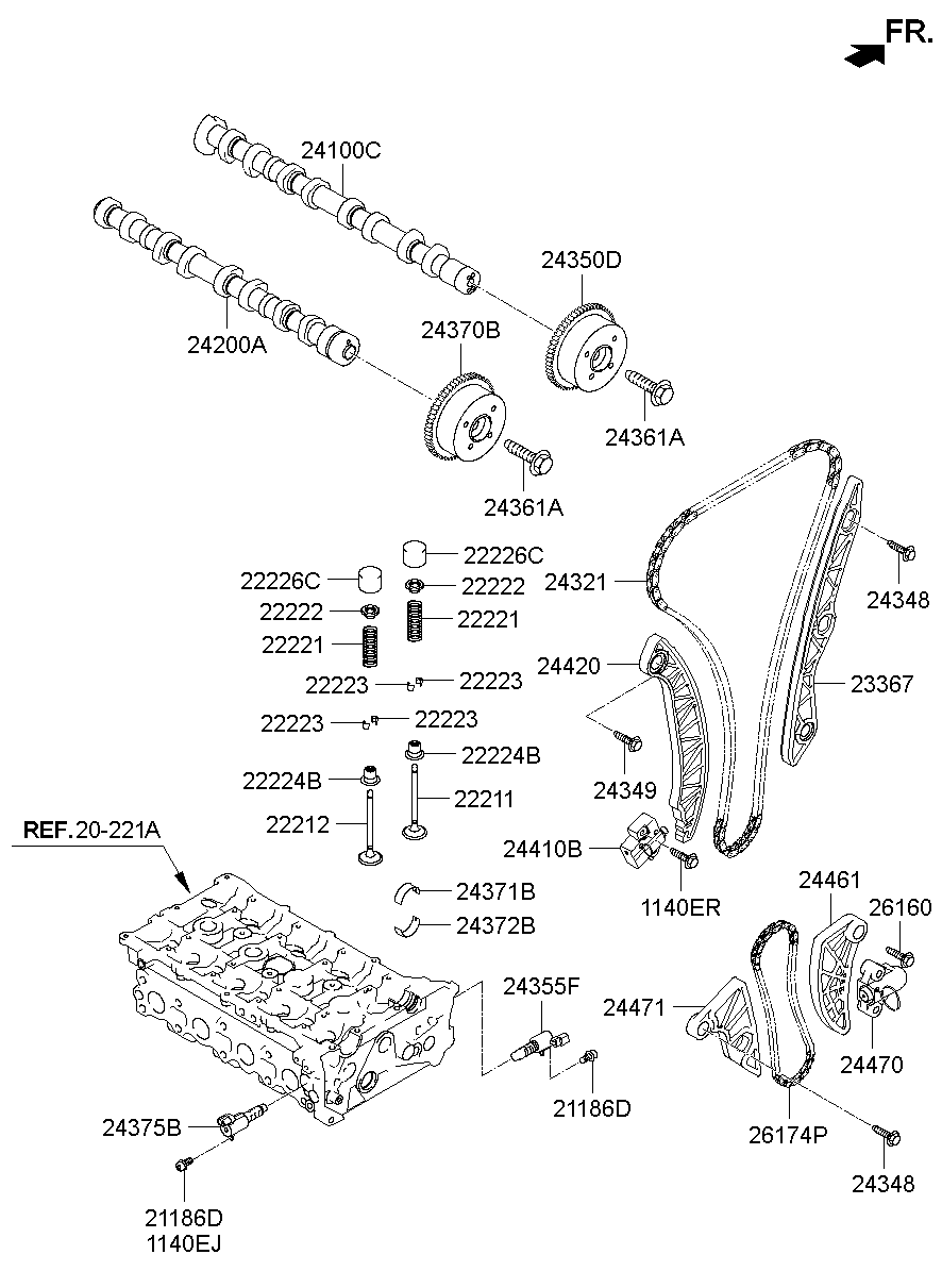 24470-2G350 Hydraulic Tentioner Assy Kia | YoshiParts
