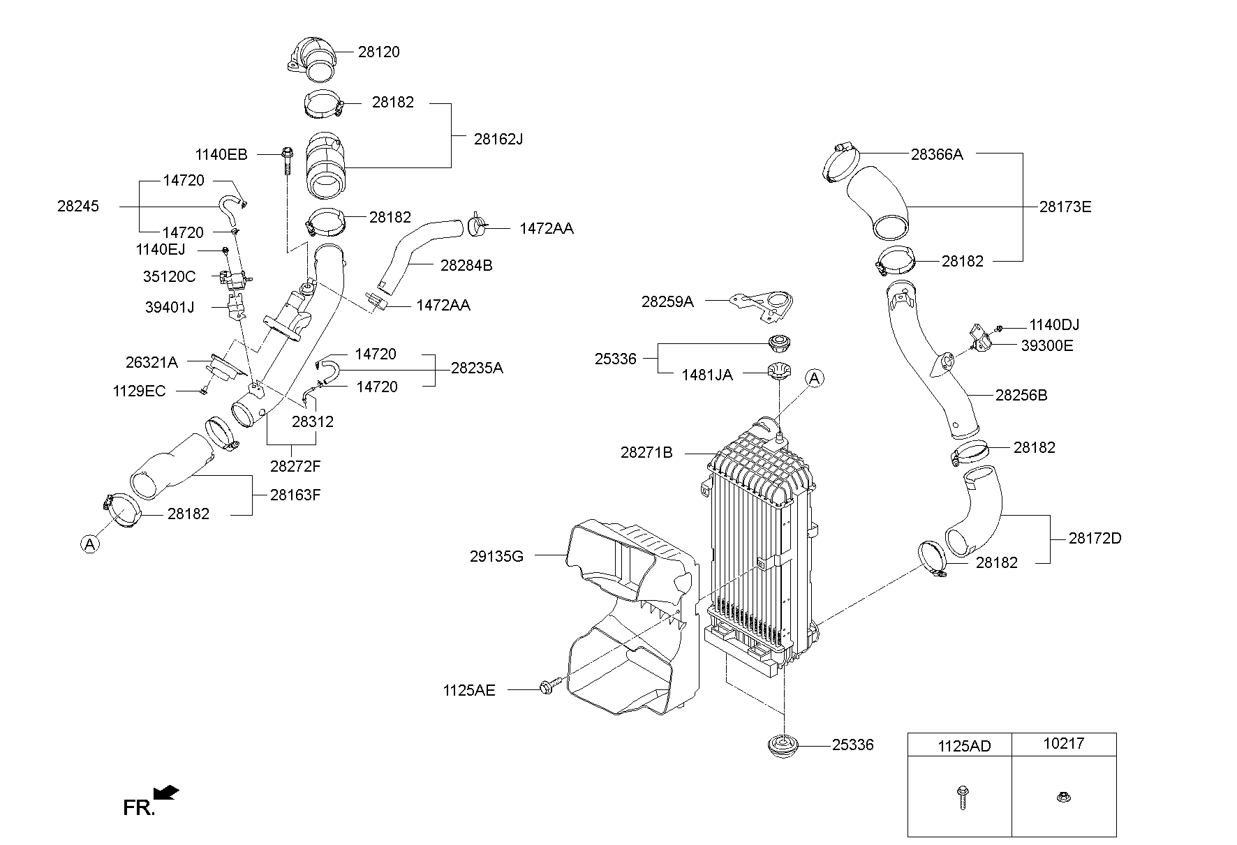 28283-2GTA0 Hose-Intercooler Inlet B Kia | YoshiParts