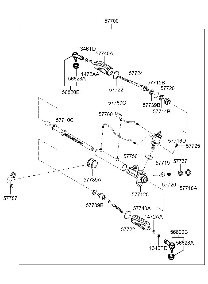 57700-2F650 Gear & Linkage Assy-P/S Kia | YoshiParts