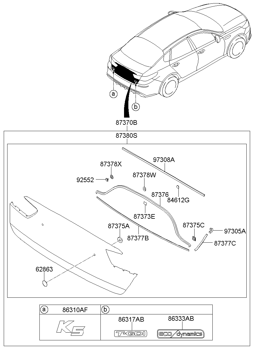 87382-D4000 Clip-Back Panel Mldg Mtg Kia | YoshiParts