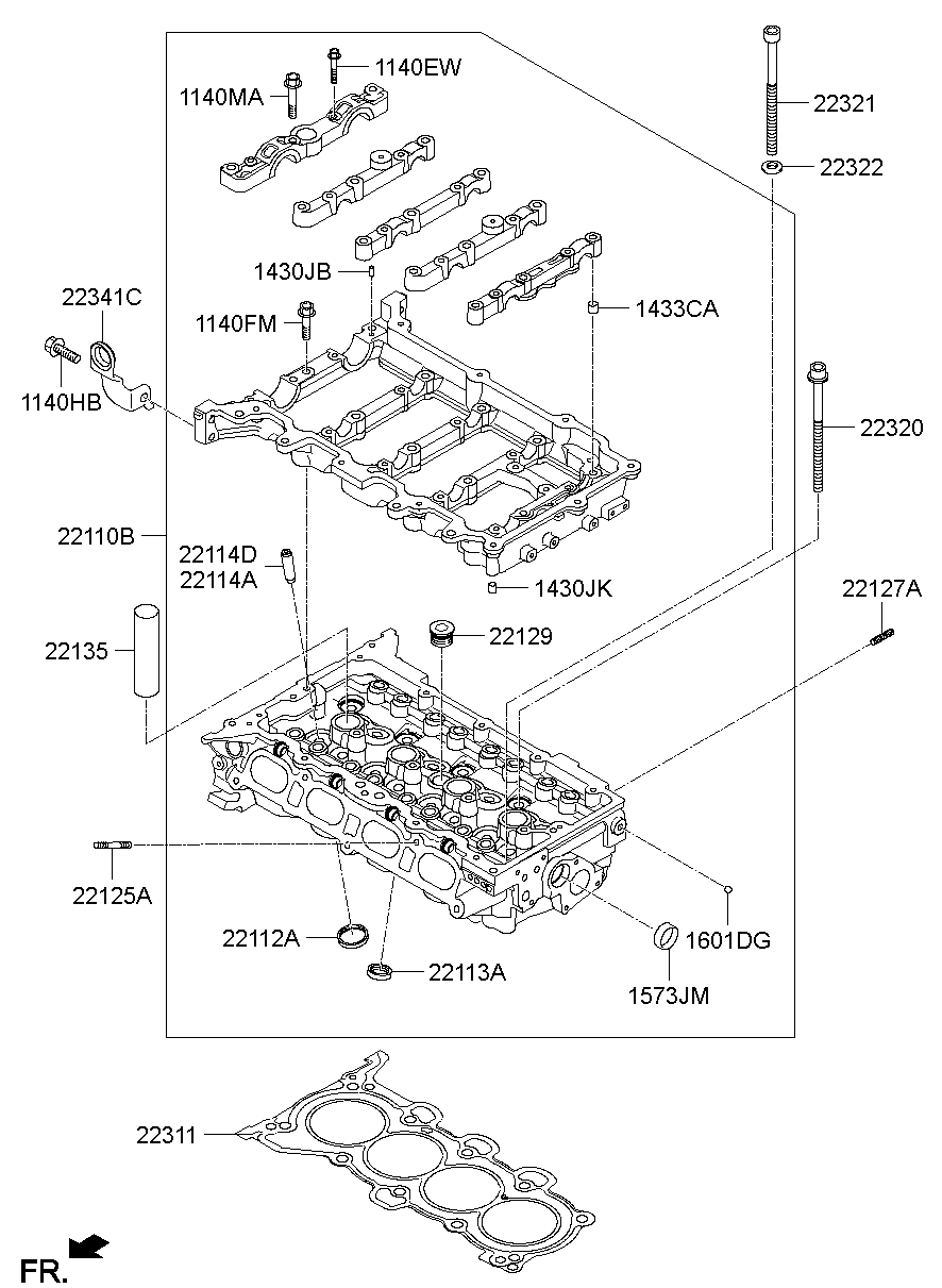 22321-2E000 Bolt-Cylinder Head Kia | YoshiParts