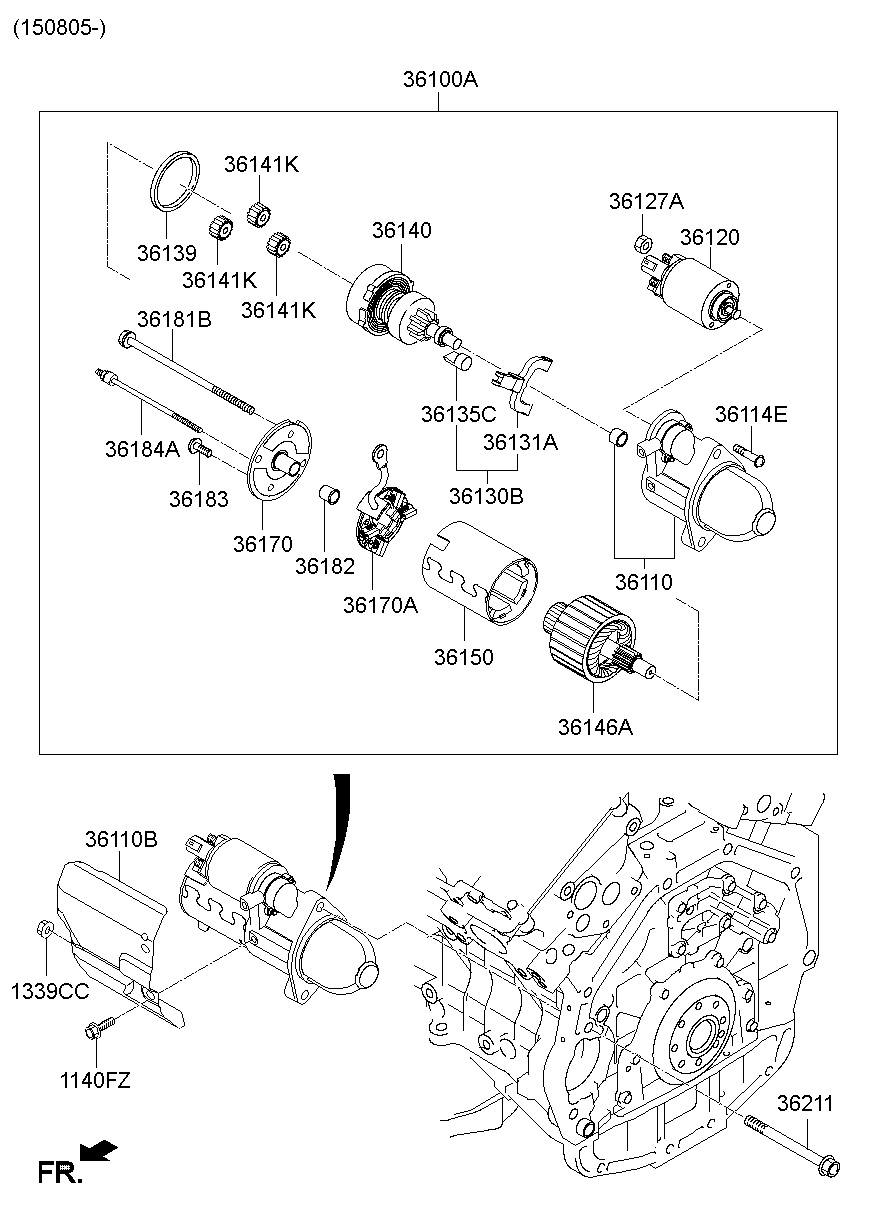 36140-3C260 Shaft Assy-Clutch Kia | YoshiParts