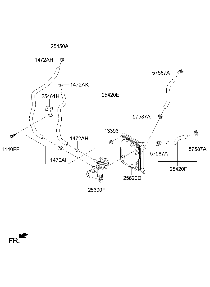 25420-E6000 Hose Assy-Oil Cooling Kia | YoshiParts