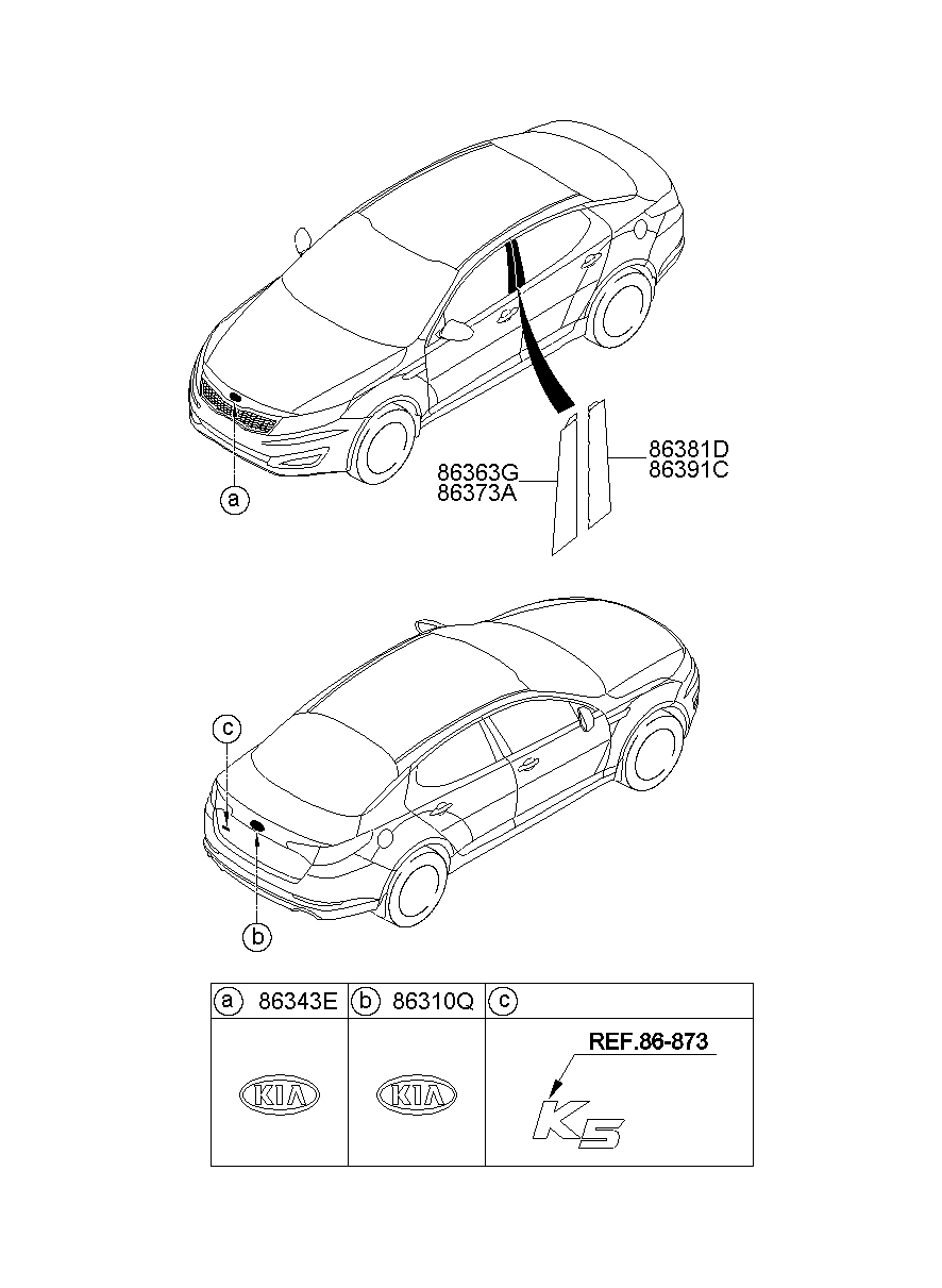 86391-2T000 Black Tape-Rr Dr Frame Fr Otr,Rh Kia | YoshiParts