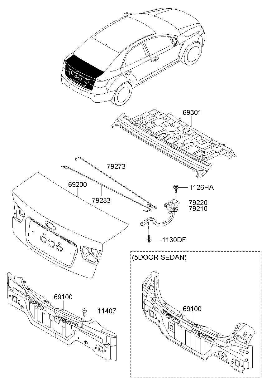 79210-1M000 Hinge Assy-Trunk Lid,Lh Kia | YoshiParts
