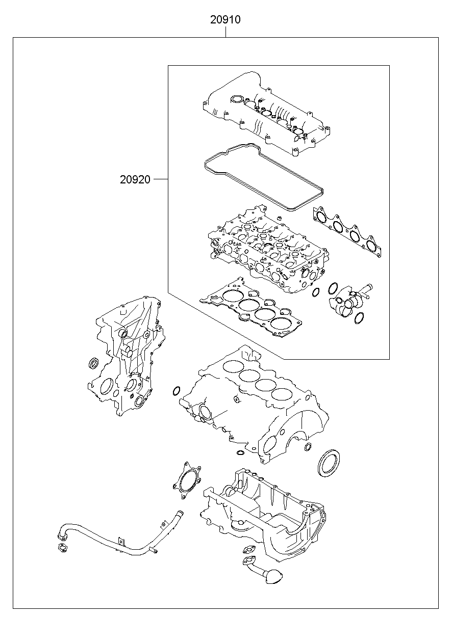 20910-2BB01 Gasket Kit-Engine Overhaul Kia | YoshiParts