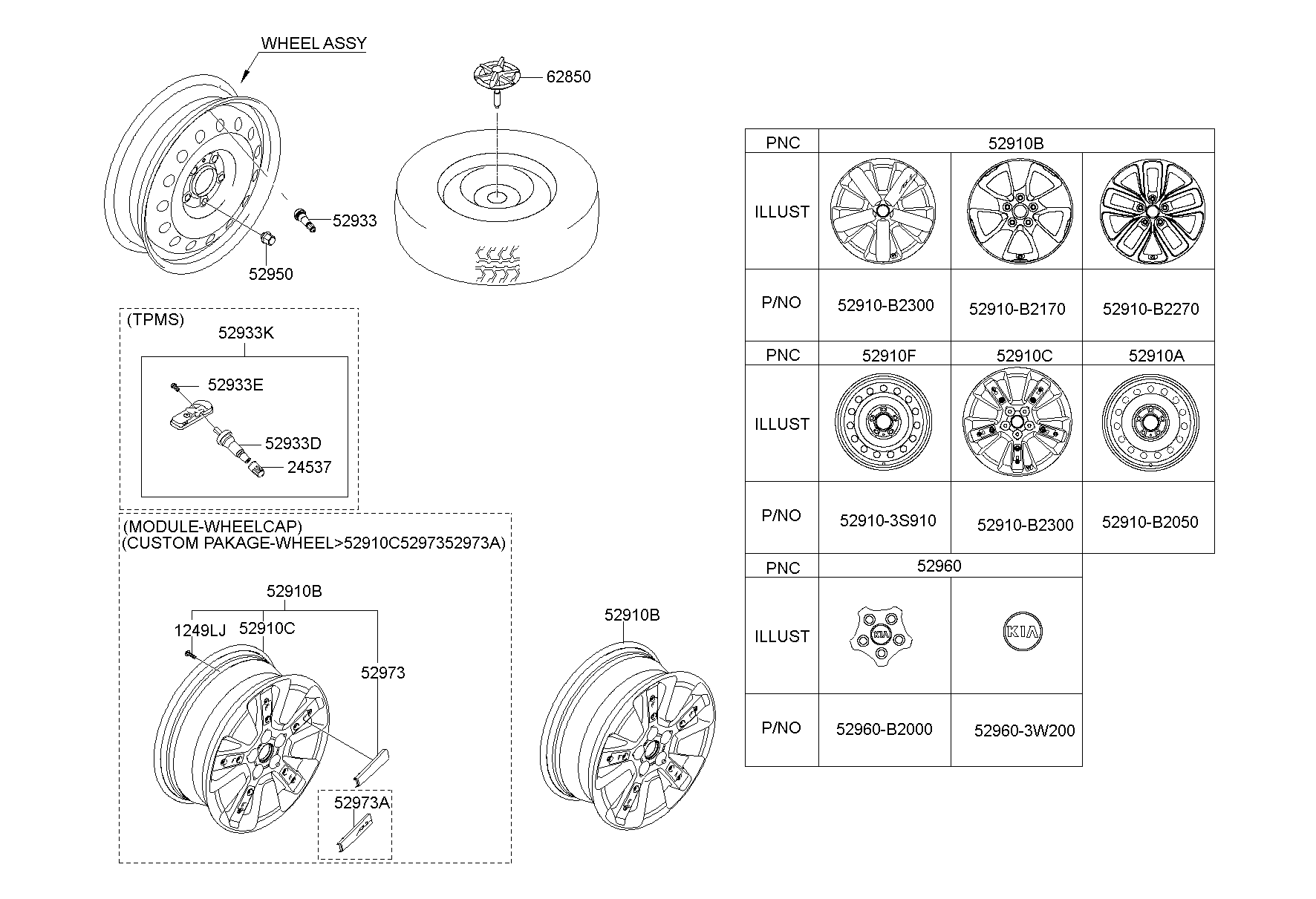 52973-B2030 Cap-Wheel Accent Kia | YoshiParts