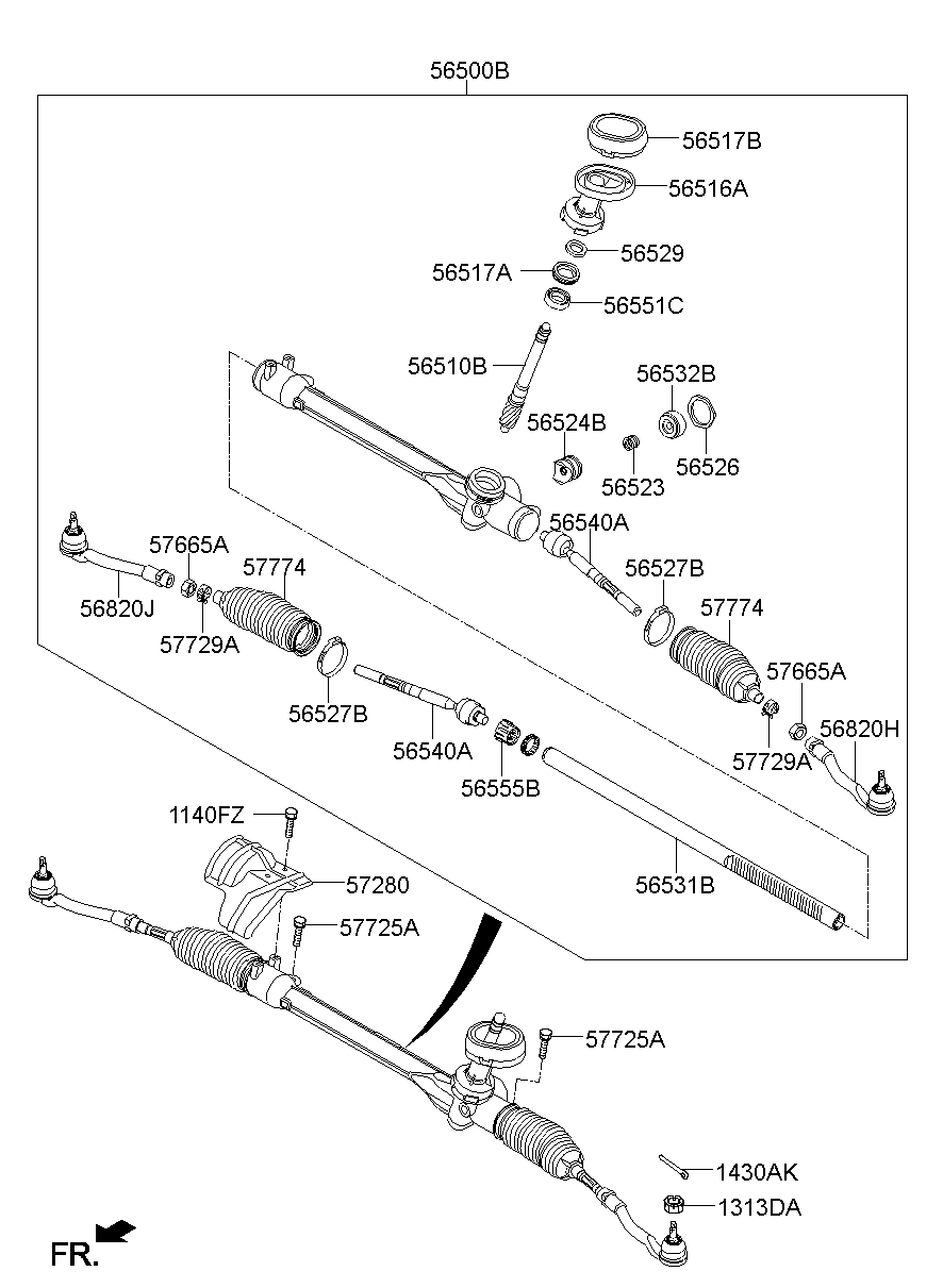 56528-H8000 Bellows-Steering Gear Box Kia | YoshiParts