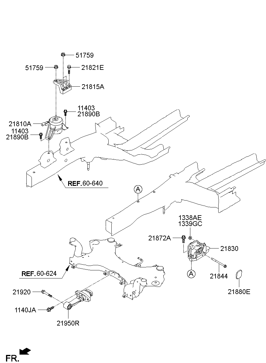 21950-C1500 Bracket Assy-Roll Rod Kia | YoshiParts