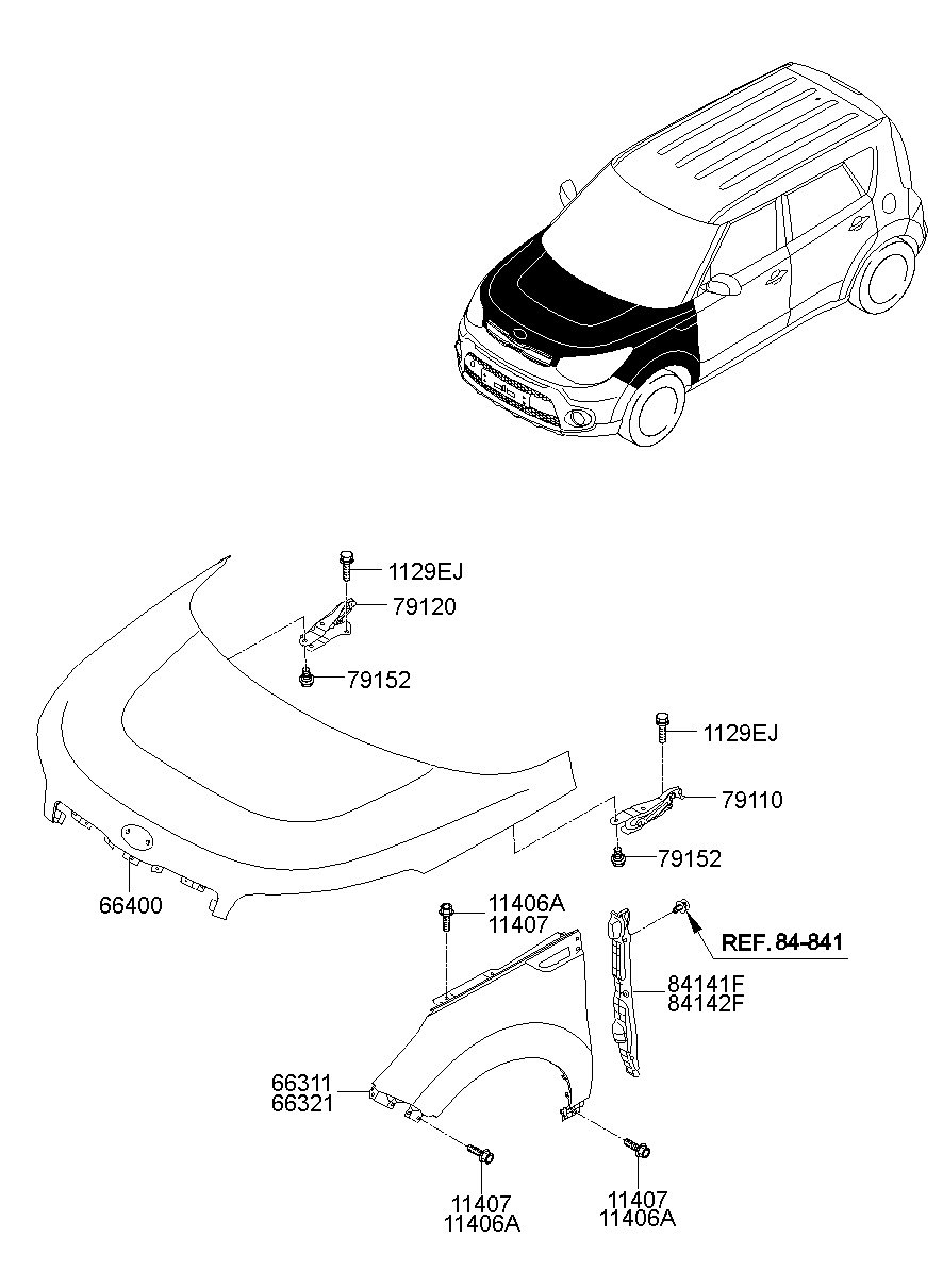 84141-B2000 Insulator-Fender Lh Kia | YoshiParts