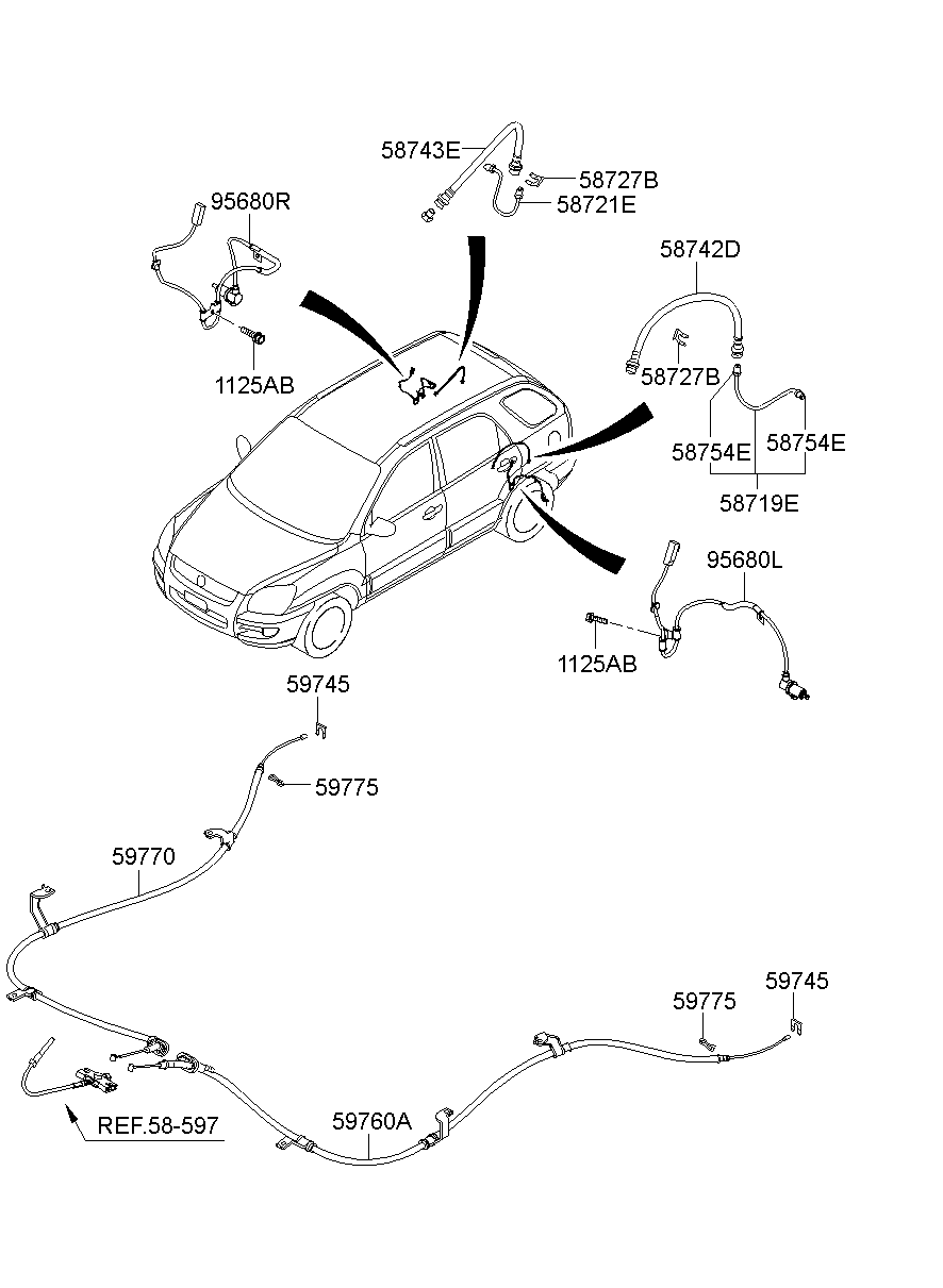 95680-2E300 Sensor Assy-Abs Real Wheel ,Lh Kia | YoshiParts