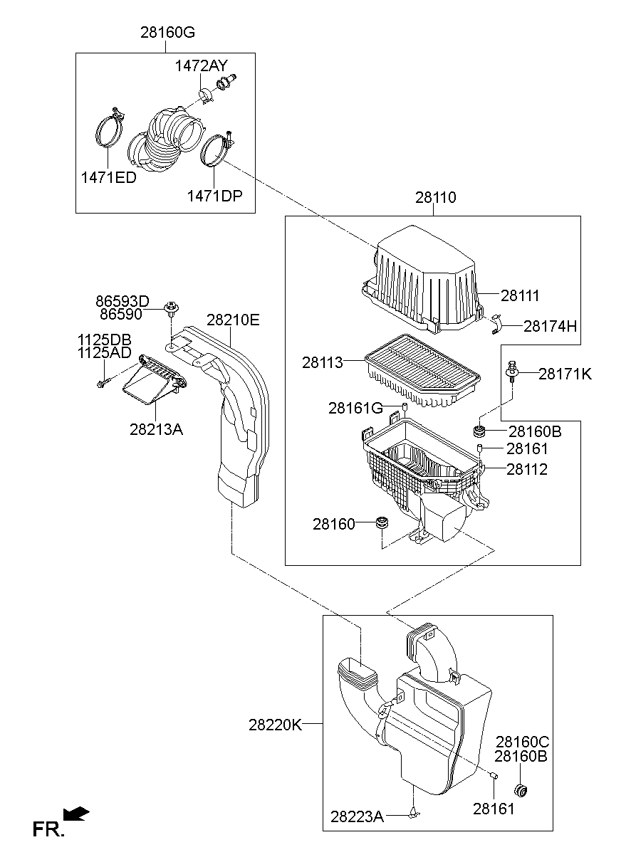 28110-B2000 Cleaner Assy-Air Kia | YoshiParts