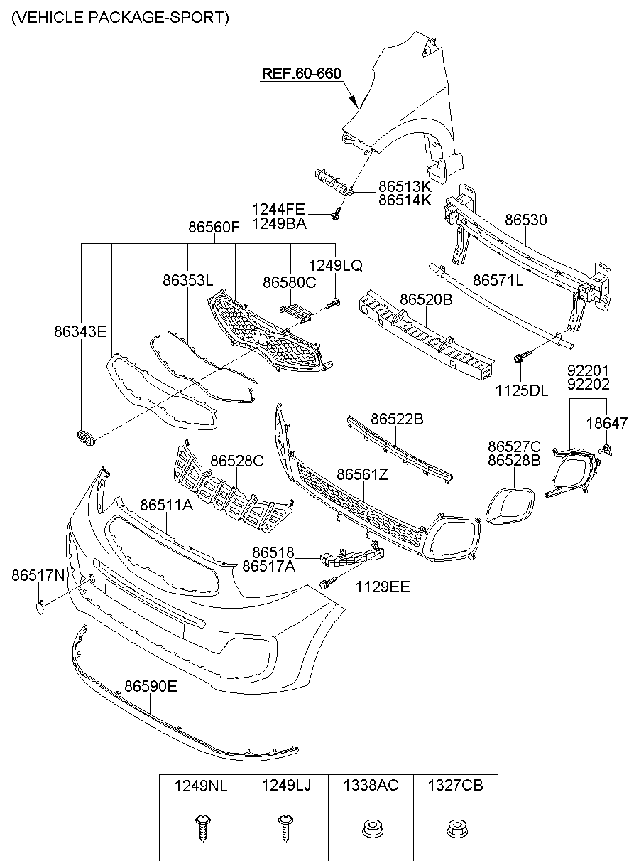 86590-1Y300 Lip Assy-Front Bumper Kia | YoshiParts
