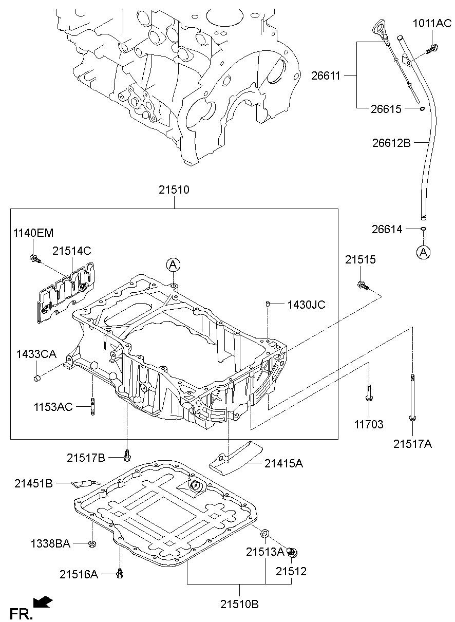 26611-2F010 Rod Assy-Oil Level Gauge Kia | YoshiParts