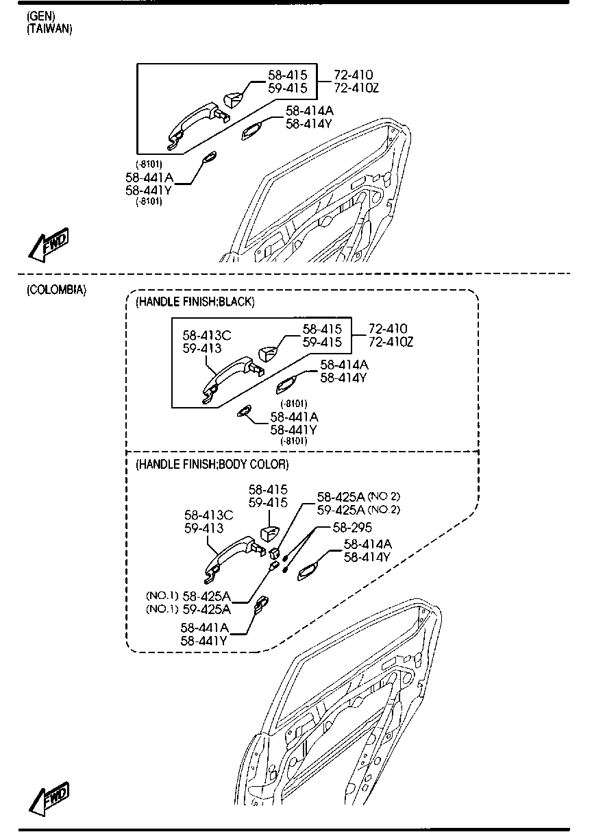 GS1D-72-410D11 Handle(R),Out-R.door Mazda | YoshiParts