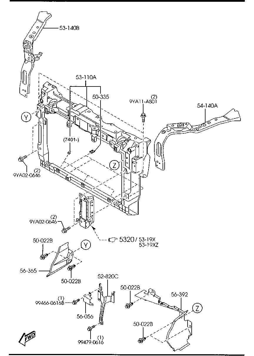 EH10-53-110A Panel,Shroud Mazda | YoshiParts