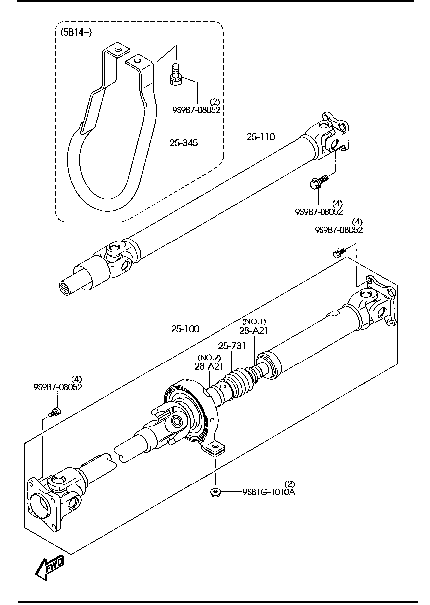 1A33-25-100A Shaft,Propeller-Frt Mazda | YoshiParts