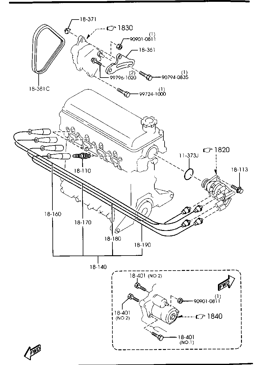 B33G-18-170B Cord No.2,Hi.tension Mazda | YoshiParts