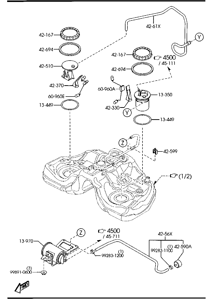 F151-60-970B Gauge,Fuel Tank-Inner Mazda | YoshiParts