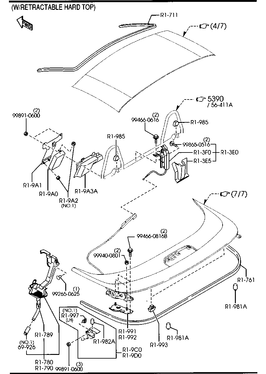 NE52-R1-761C Weatherstrip,Cover Deck Mazda | YoshiParts