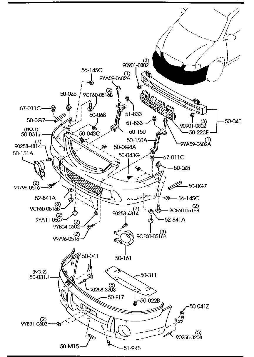 L142-50-070A Reinf,Bumper-Front Mazda | YoshiParts