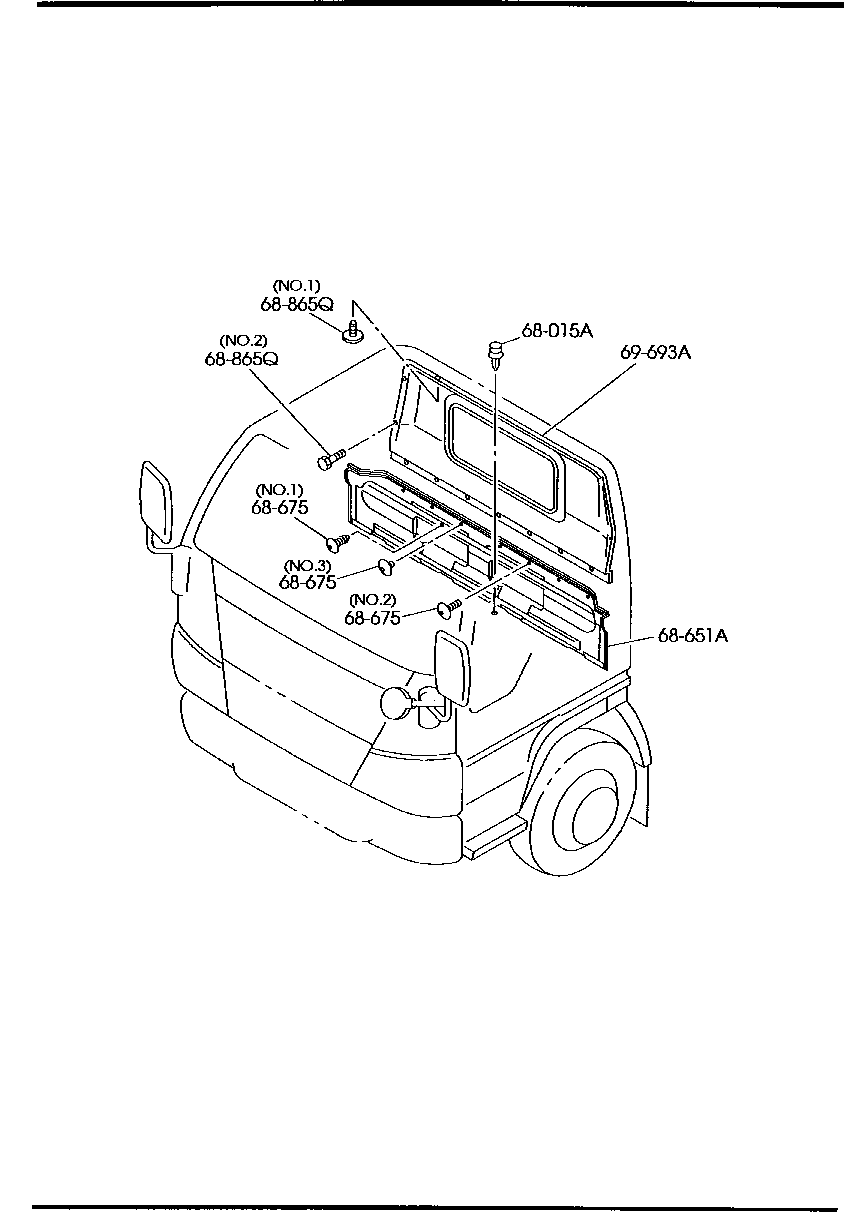 1K06-68-651 Insulator,Back Panel-Frt Mazda | YoshiParts