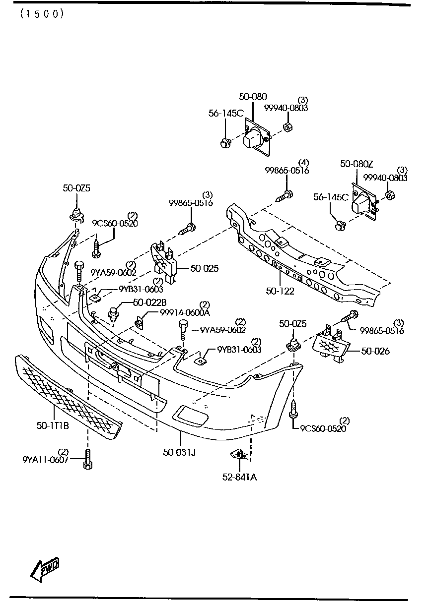 B30D-50-031D67 Bumper,Front Mazda | YoshiParts