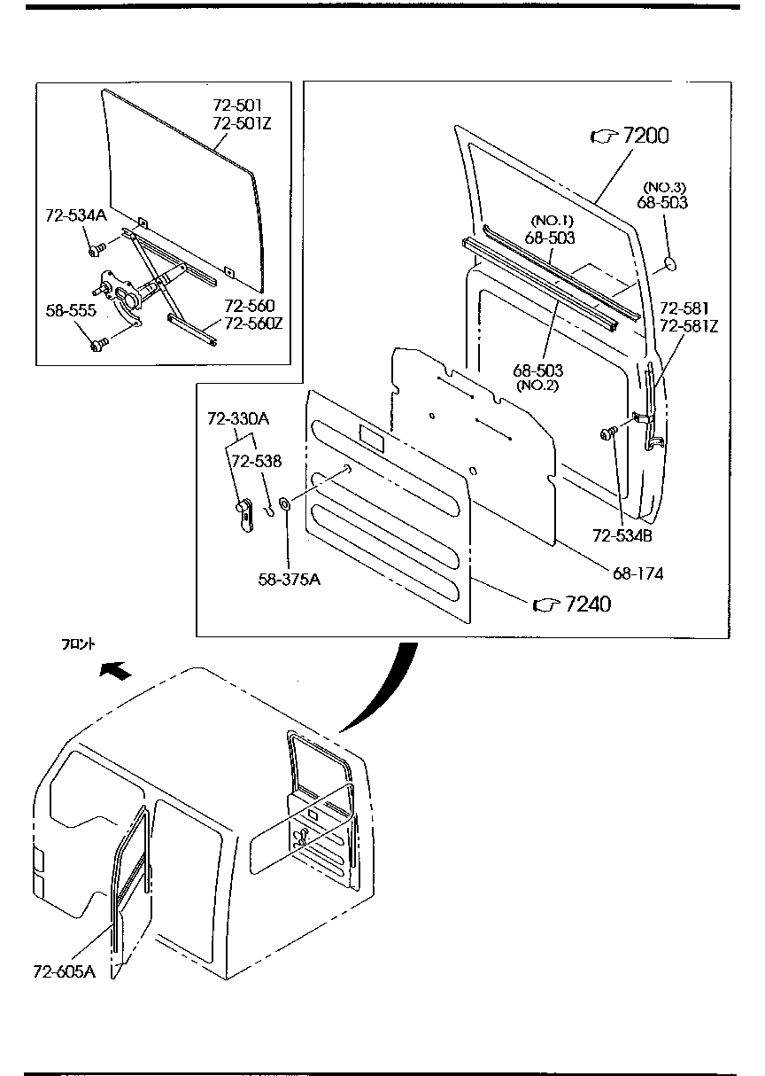 1K01-72-605 Run Channel,Glass Mazda | YoshiParts