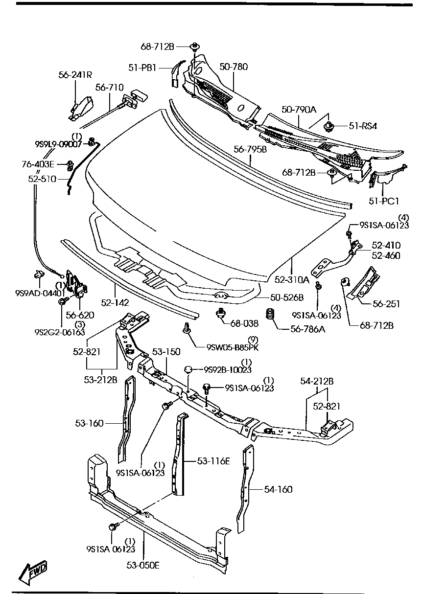 1A00-54-160 Panel(L),Shroud Mazda | YoshiParts