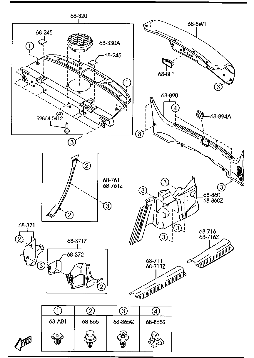 GP9A-68-870B Trim(L),Trunk Side Mazda | YoshiParts