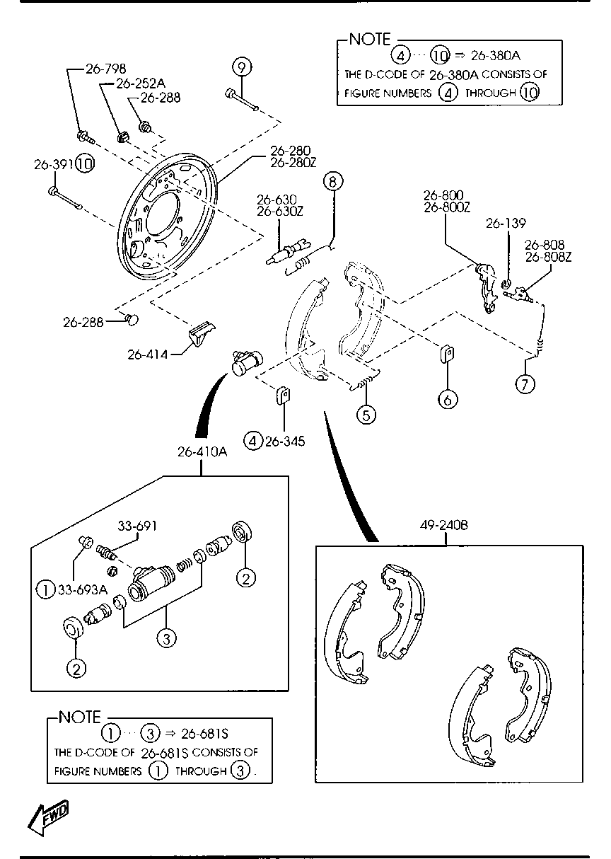 ECY1-26-380A Spring Set,Brake Mazda | YoshiParts