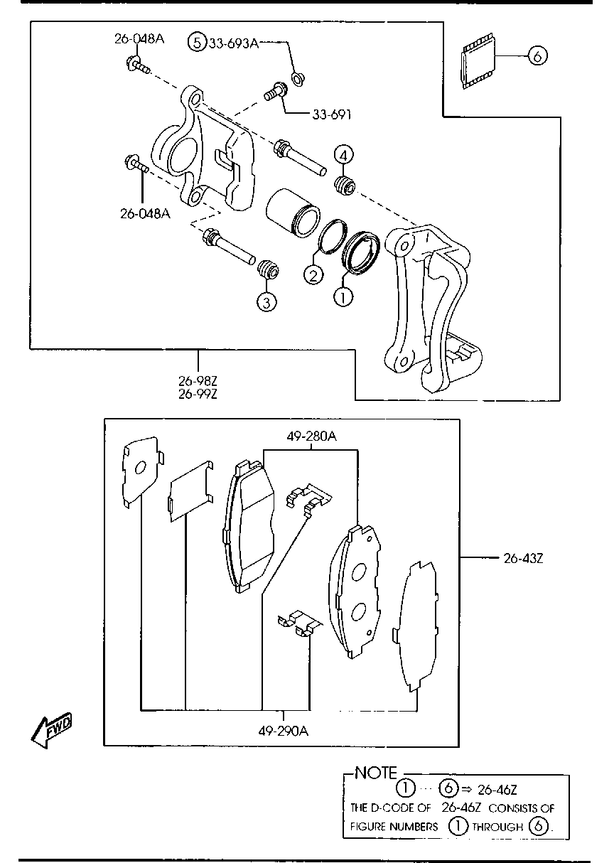 LEY4-26-48ZA Pad Sub Set,Rr Caliper Mazda | YoshiParts