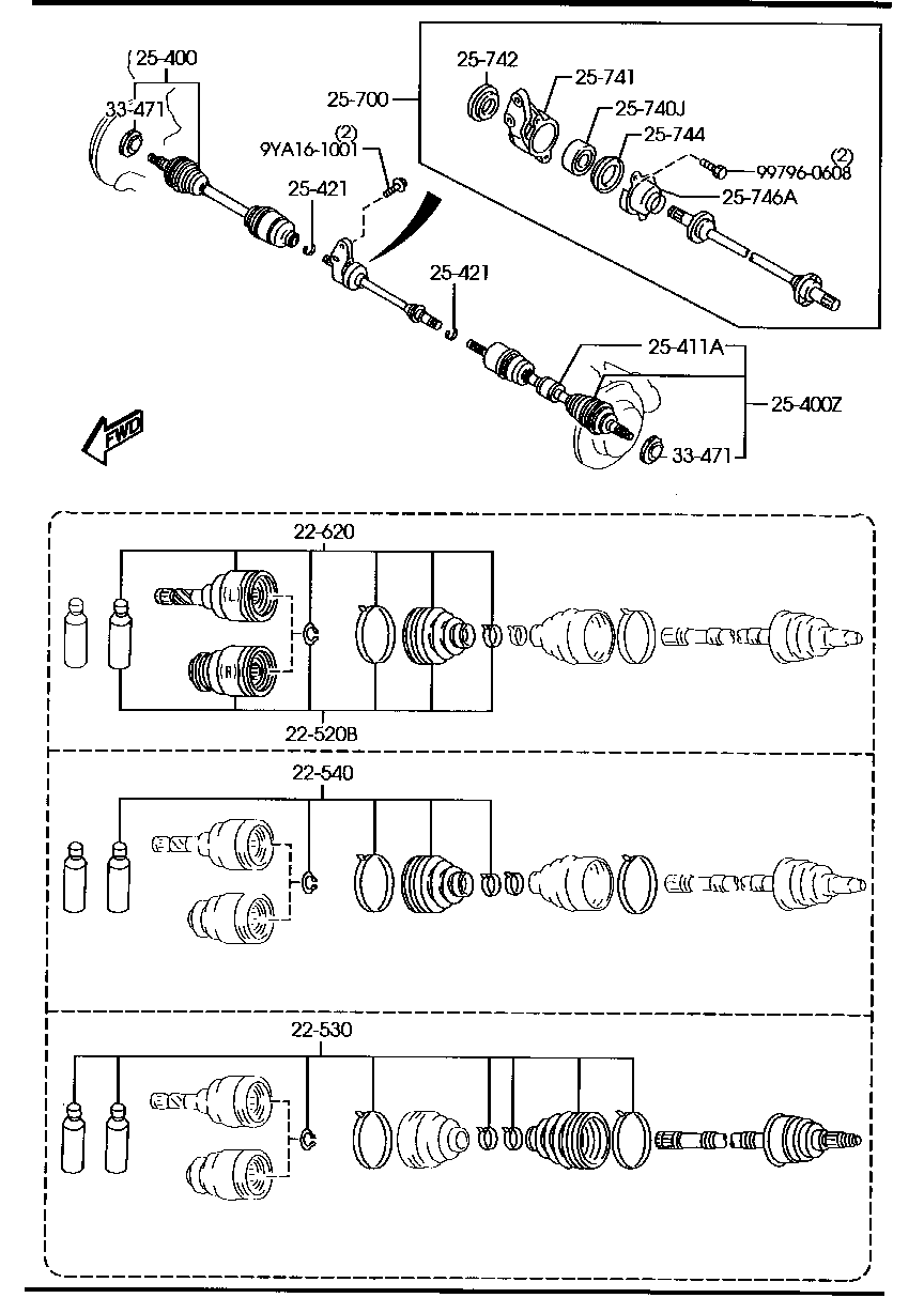 GA32-22-530A Boot Set,Outer Joint Mazda | YoshiParts
